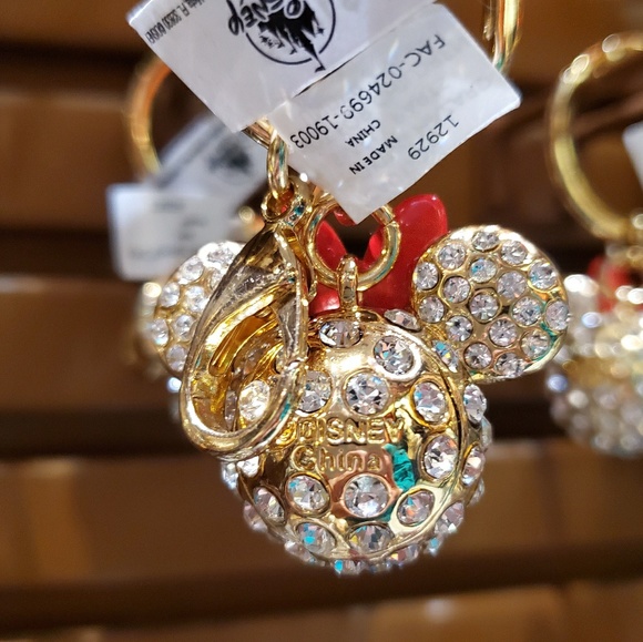 Disney | Accessories | Disney Parks Crystal Minnie Mouse Keychain ...